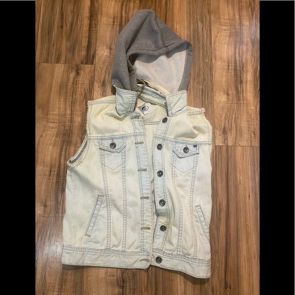 Volcom | Jackets & Coats | Volcom Denim Vest W Removable Hood | Poshmark